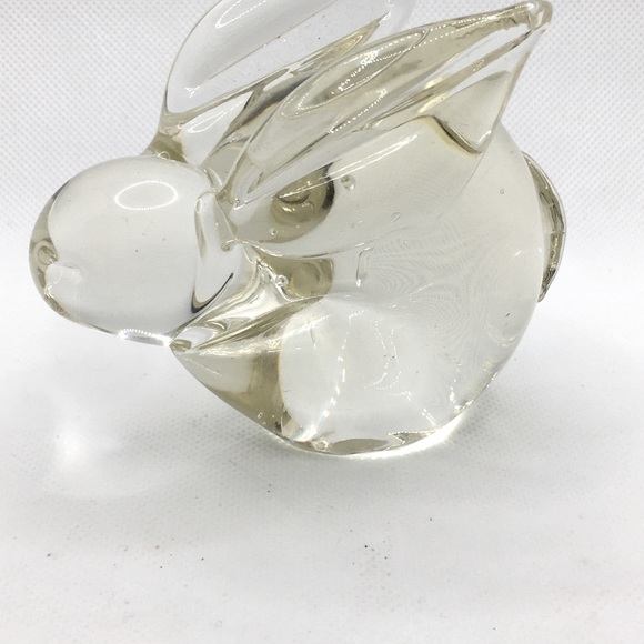 unknown | Accents | Vintage Clear Art Glass Bunny Rabbit Paperweight ...